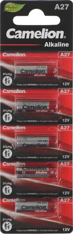 LR27/A27/MN27 Батарейка CAMELION Plus Alkaline A27-BP5, 5 шт