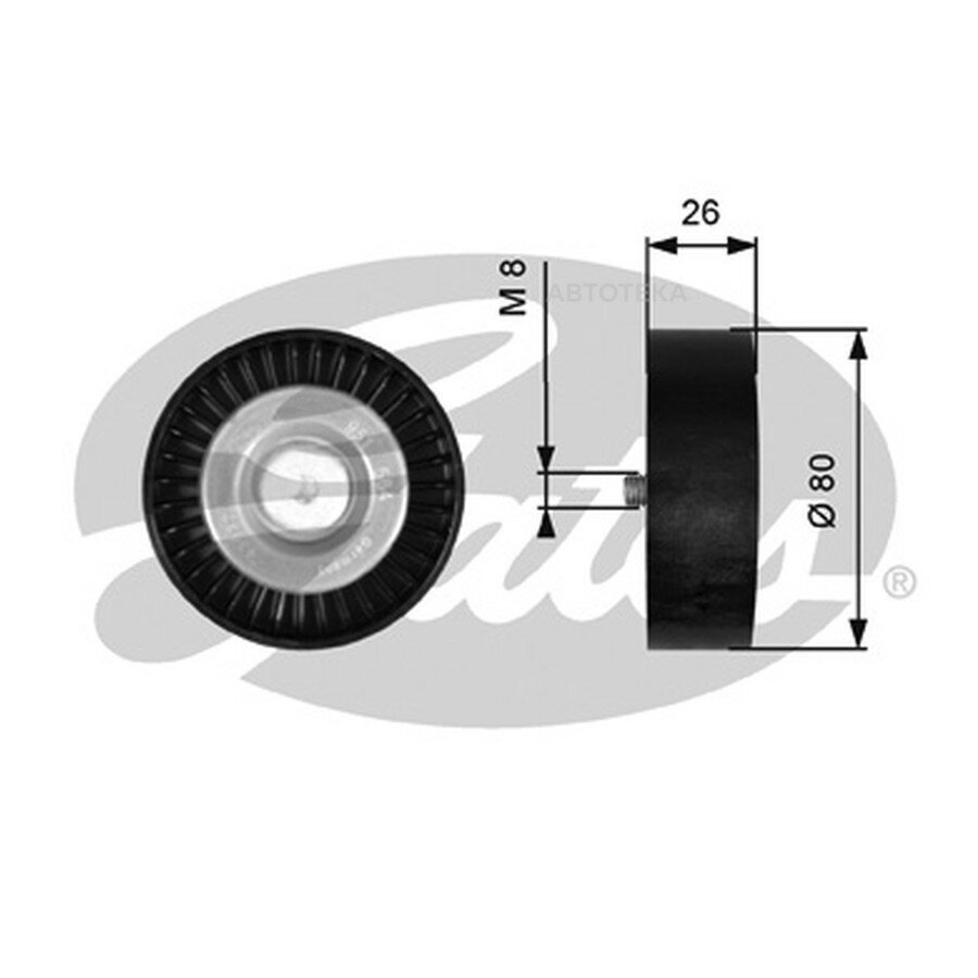 Ролик ремня приводного VOLVO S80/V70/XC60/XC70/XC90 06- 3.0-3.2 GATES T36367