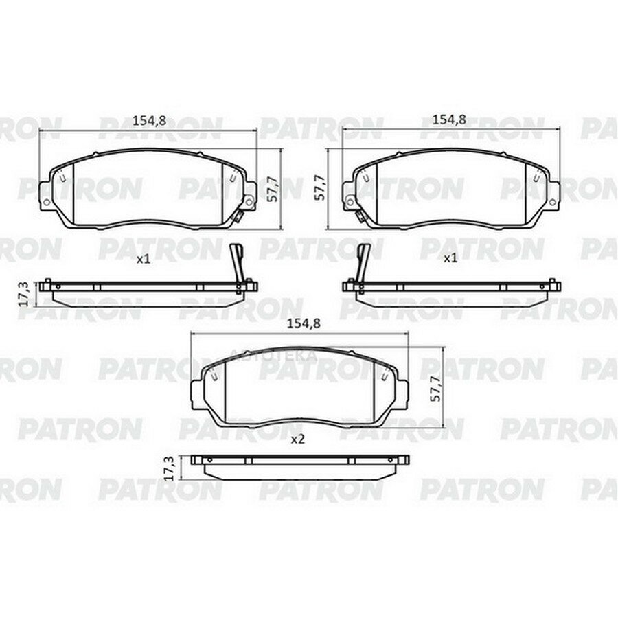 Колодки тормозные CHERY TIGGO 7 PRO/8 PRO/ EXEED TXL/VX / HOVER H3/H6 / HAVAL F7/H6 / JAECOO J7 / XCITE X-CROSS 8 23- PATRON PBP354