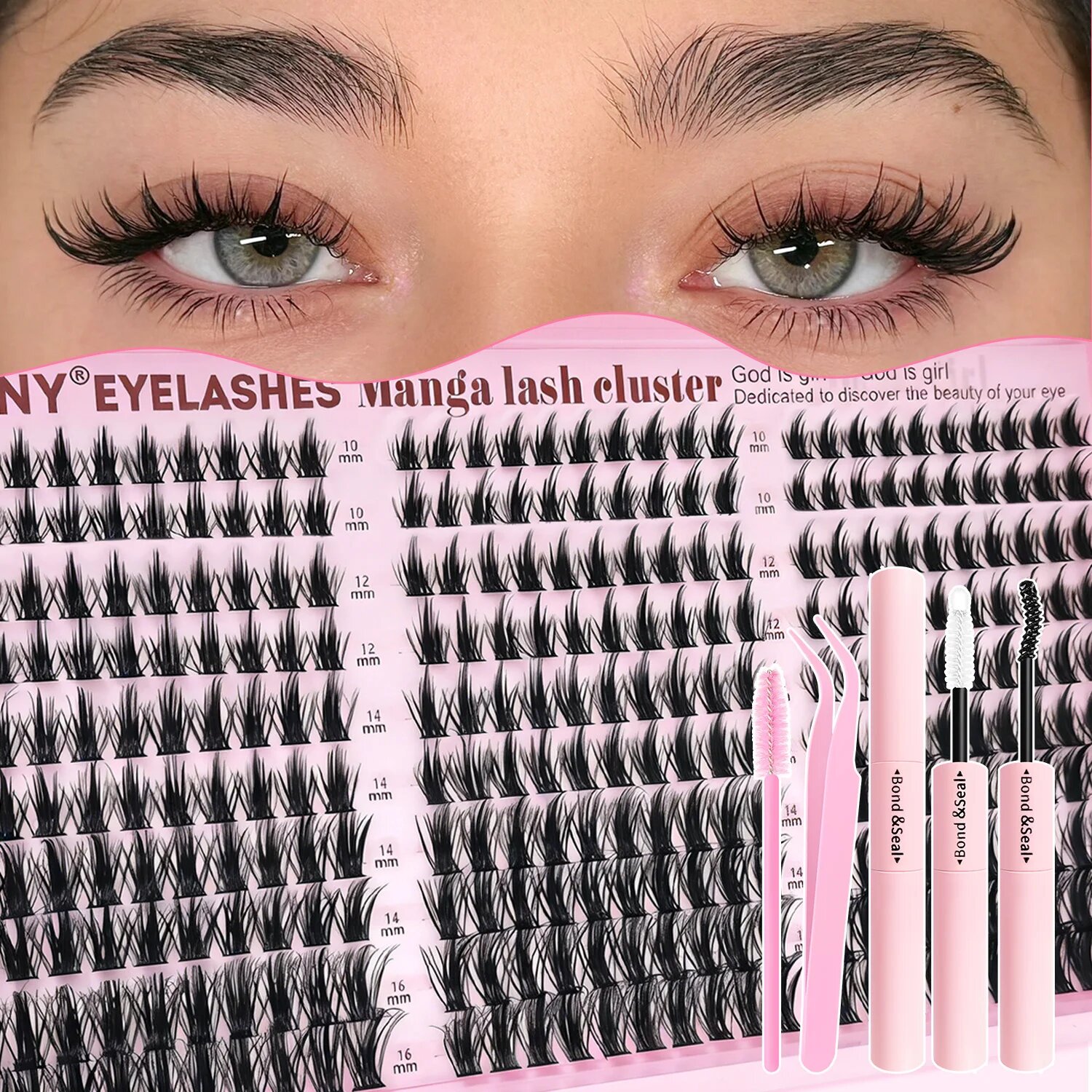 Набор для наращивания ресниц Eimny 4-в-1 D-изгиб AM30 Lash Only