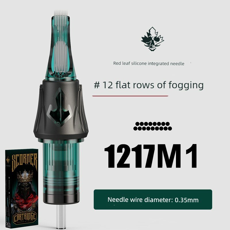 Одноразовый набор татуировочных игл 12 калибра с прямым расположением и 17 иглами для гладких линий