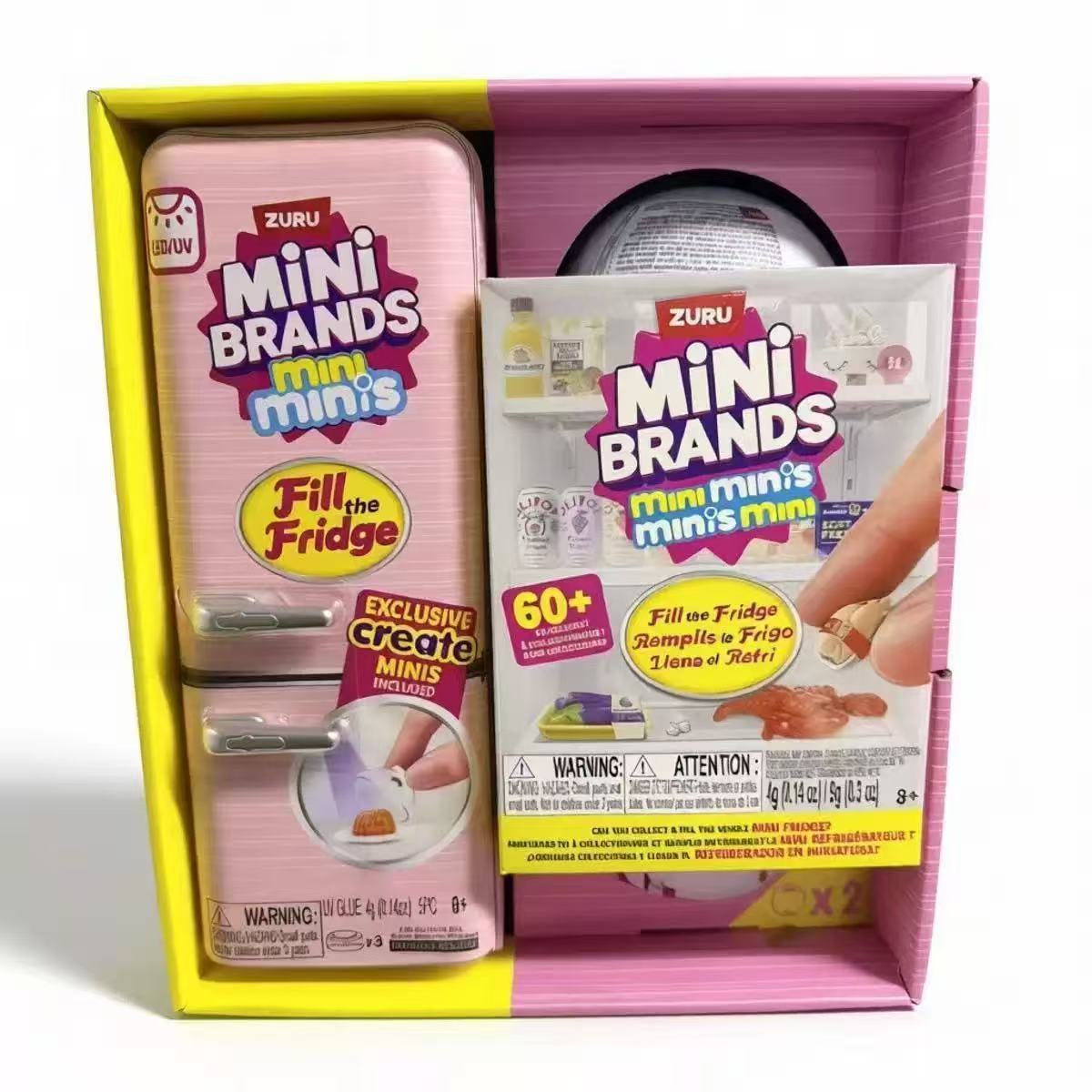 `Игровой набор Mini Brands Mini Minis Fill The Fridge, розовый холодильник + 2 шара, для детей от 8 лет`
