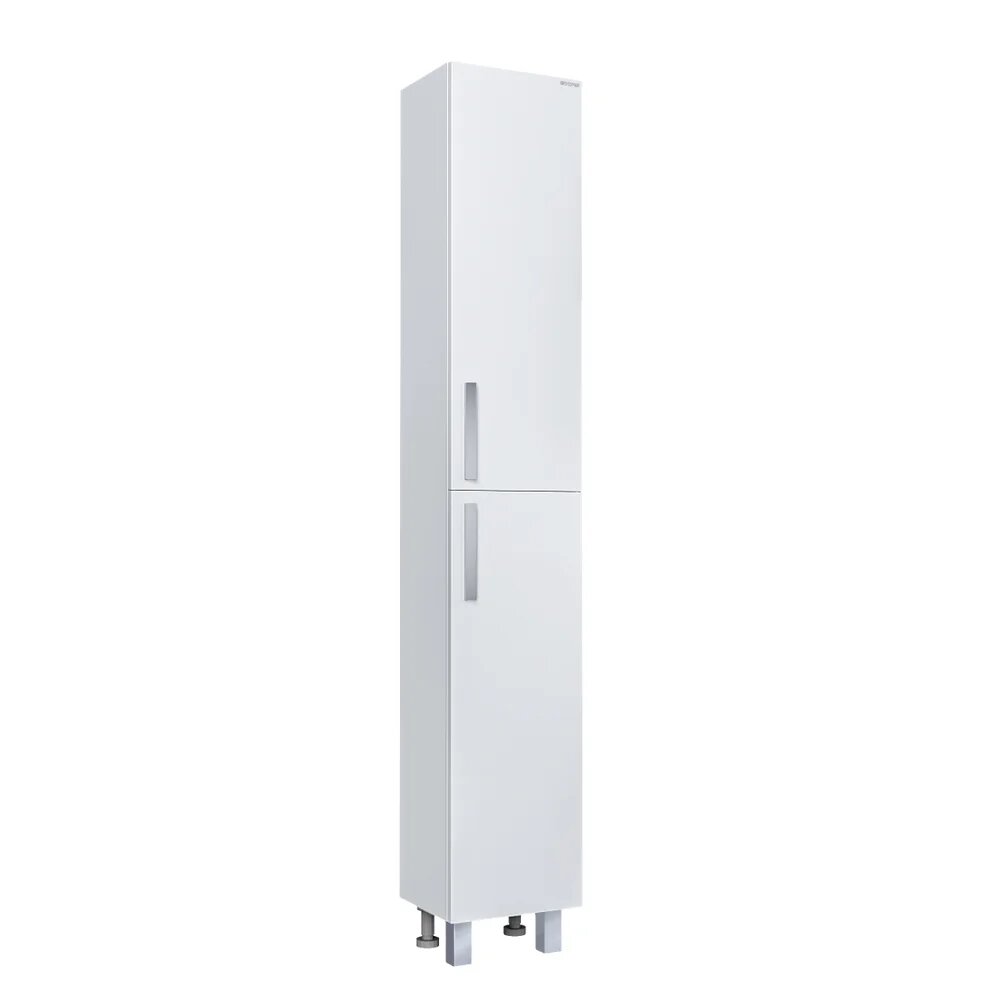 Шкаф-пенал для ванной Grossman Neo 30 L/R 303042-1K напольный, 30 см, белый, глянцевый, с дверками, из МДФ, фурнитура хром