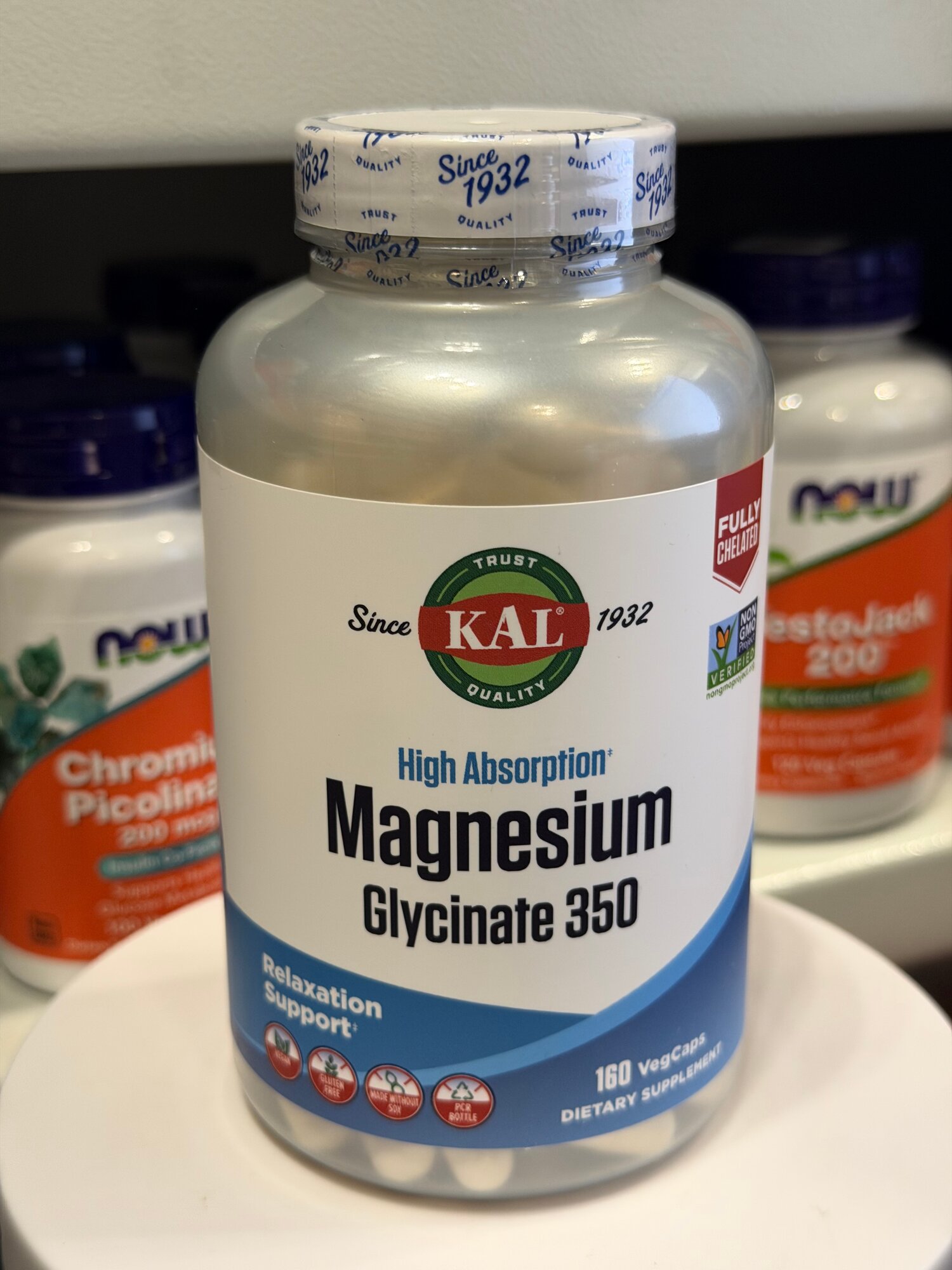 KAL Magnesium Glycinate 350 - Глицинат магния для нервной системы и сна 160 капсул