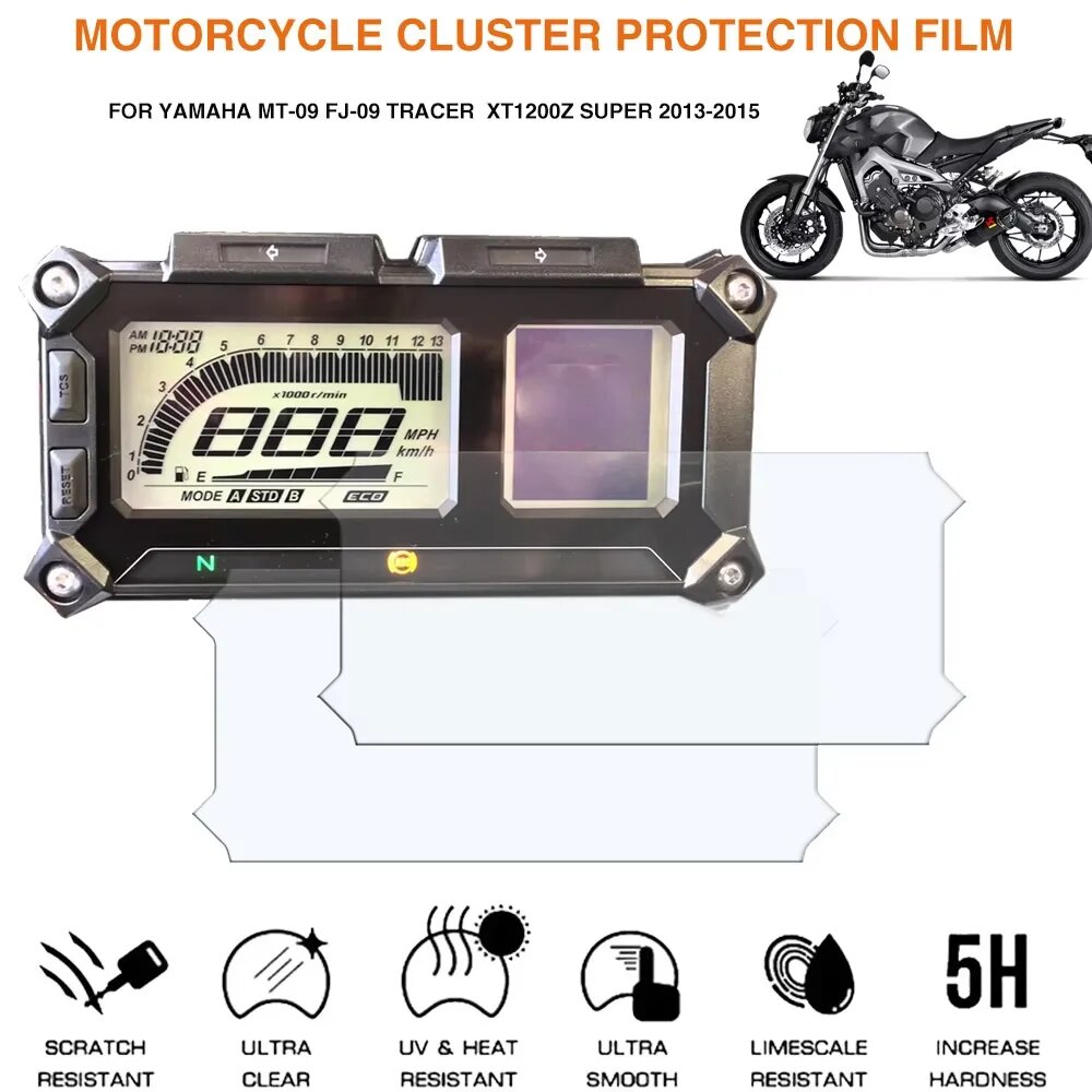 Защитная пленка на приборную панель Yamaha MT-09/FJ-09/Tracer 900 (2 шт)