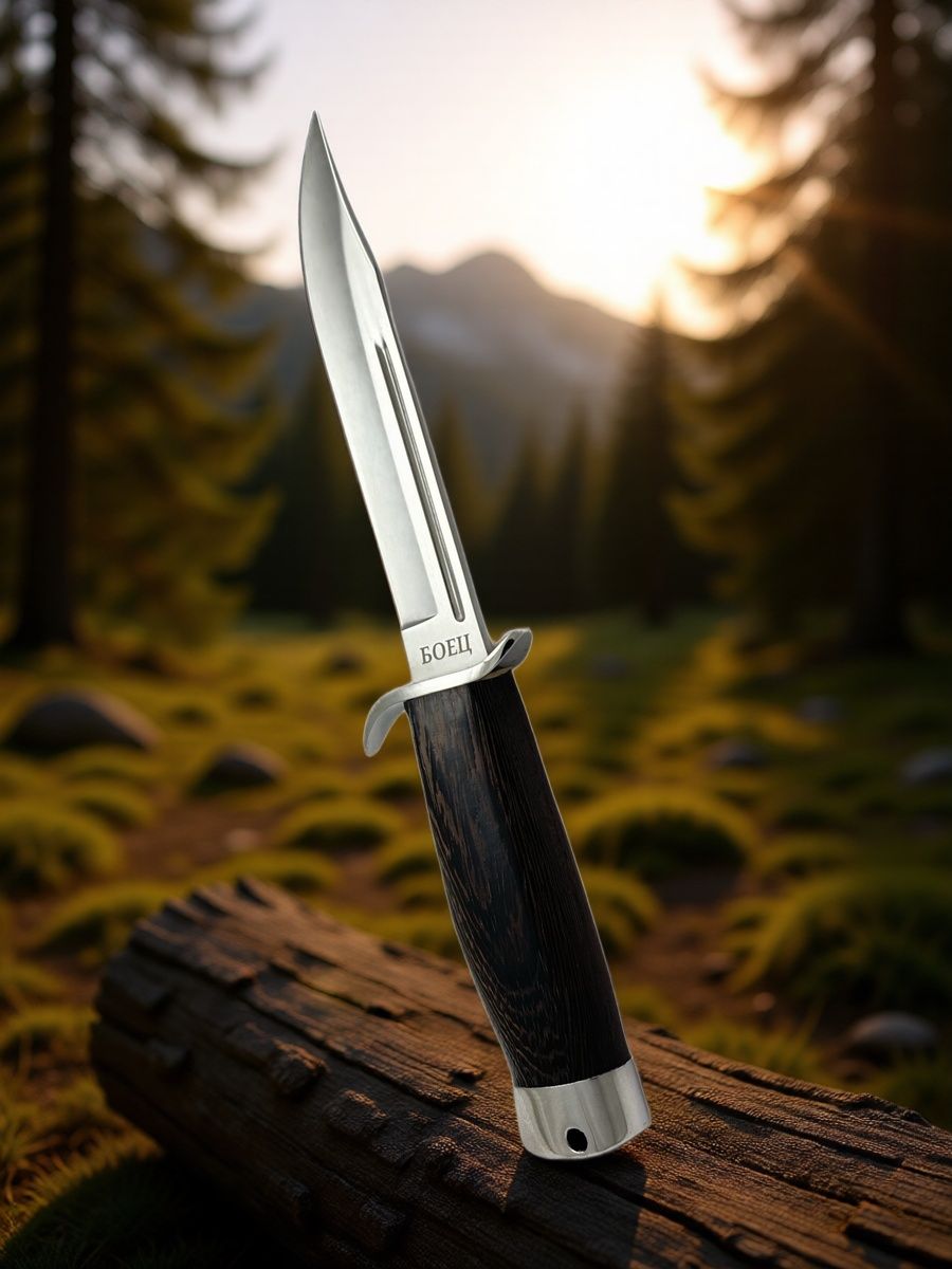 Нож туристический PIRAT FB61 "Боец", чехол кордура, длина клинка 14.6 см.