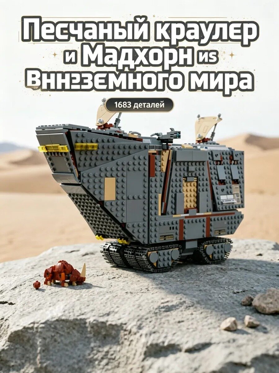 Конструктор Песчаный краулер и Мадхорн из внеземного мира, 1453 детали