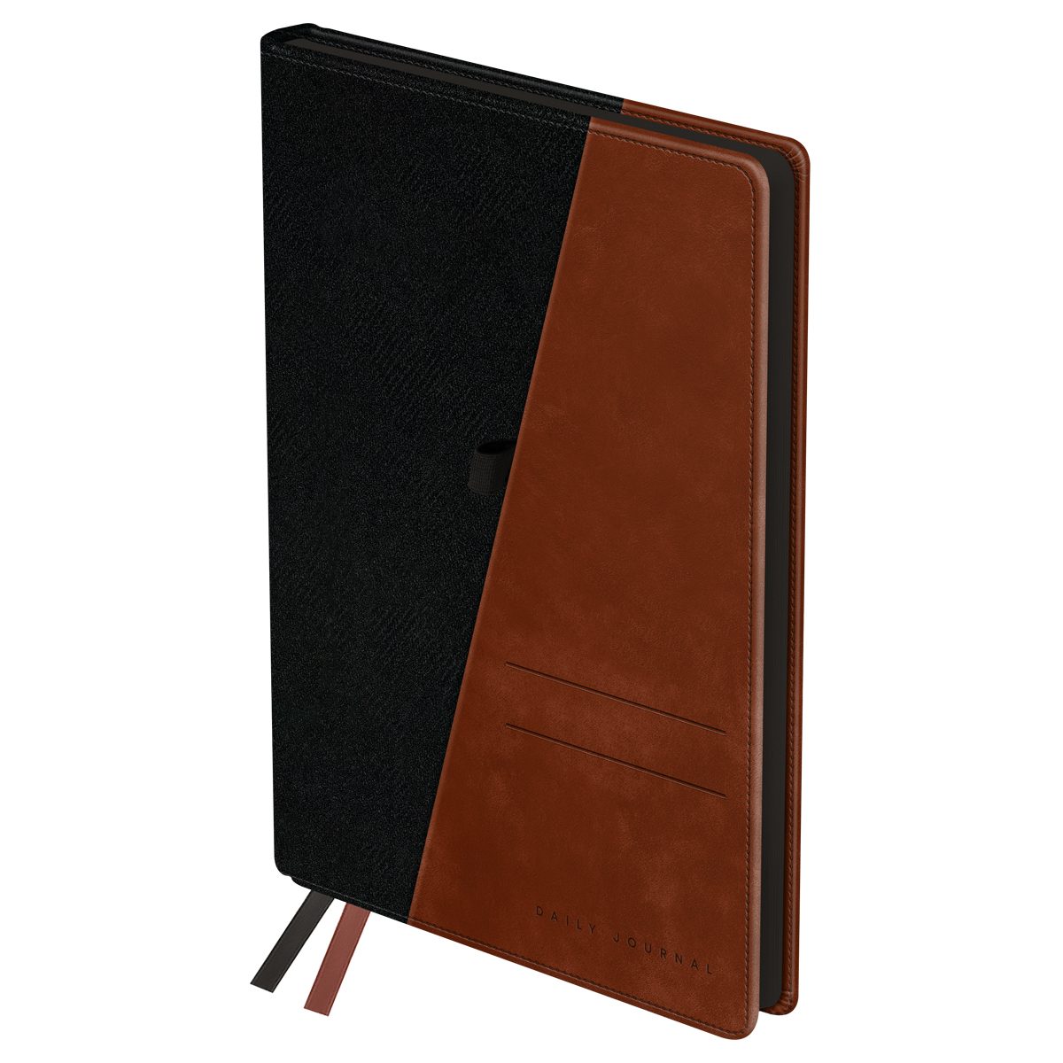 Ежедневник недатированный А5 BG "Tandem. Black-brown" (136 листов) обложка кожзам, черный/коричневый (DuA5_61334)