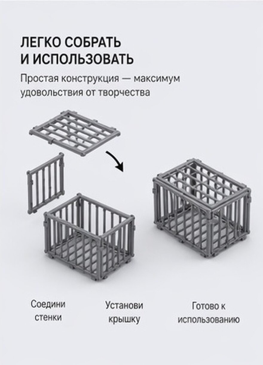 3 Pc Миниатюрная Клетка Для Животных Модель Корпуса Игрушки Для Детей Размер 11.50X8.00X8.00Cm