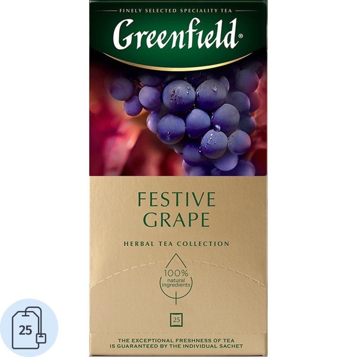 Чай Greenfield Festive Grape, фруктовый, 25 пакетиков, 10 уп.