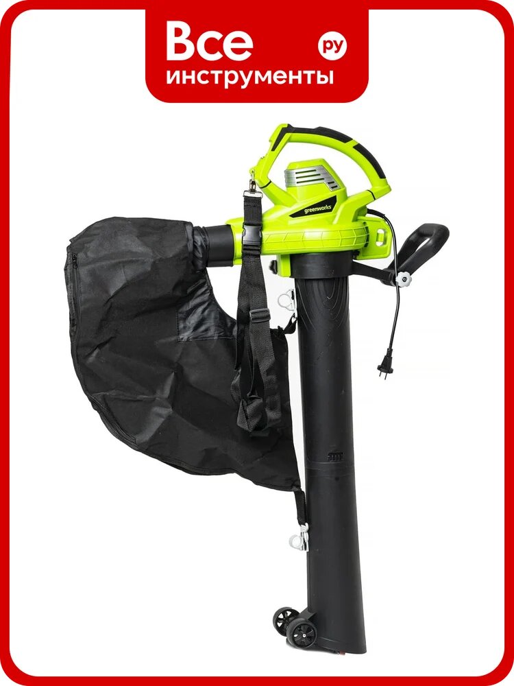 Электрический садовый воздуходув-пылесос BL3000 220 В 3000 Вт GreenWorks 2406507