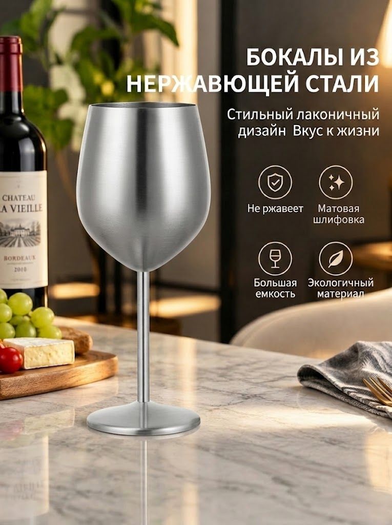 Свадебные бокалы 400 мл 1 шт для глинтвейна