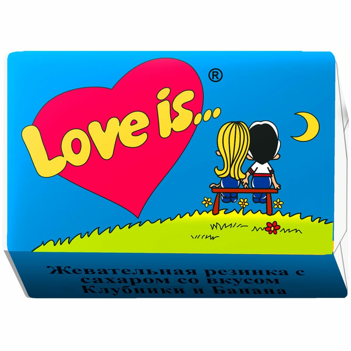 Жевательная резинка Love is, банан-клубника (33544), 100шт.