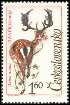 (1963-069) Марка Чехословакия "Лань" Животные III