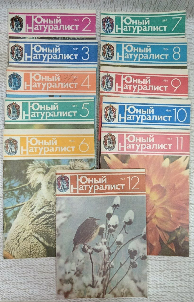 Журнал "Юный натуралист" №2-12 за 1984 год (комплект из 11 секонд-хенд журналов)
