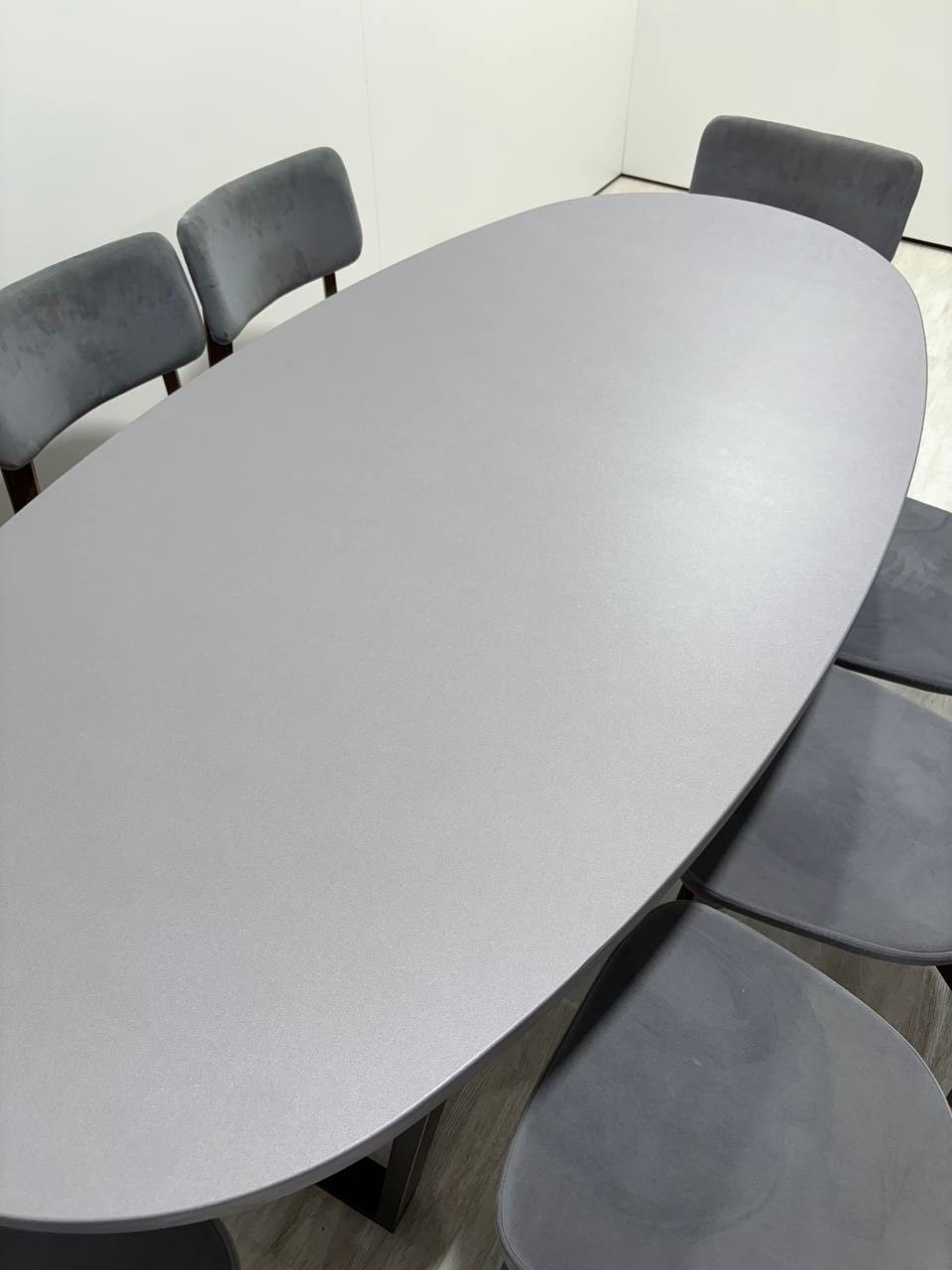 Стол кухонный обеденный 160х90 см THETABLE•RU овальный нераскладной с металлическими ножками, модель 18.5/2.1