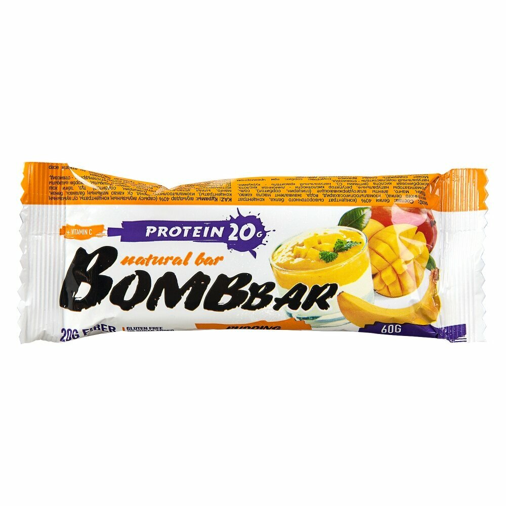 Bombbar Protein 20g Natural Bar, 60 г, Вкус Salty Caramel / Солёная Карамель