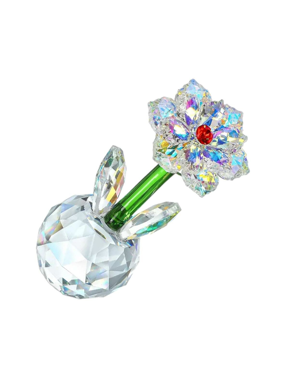 Стеклянная фигурка подсолнуха Красочный блеск Коллекционная Хрустальная статуэтка Цветка мечты