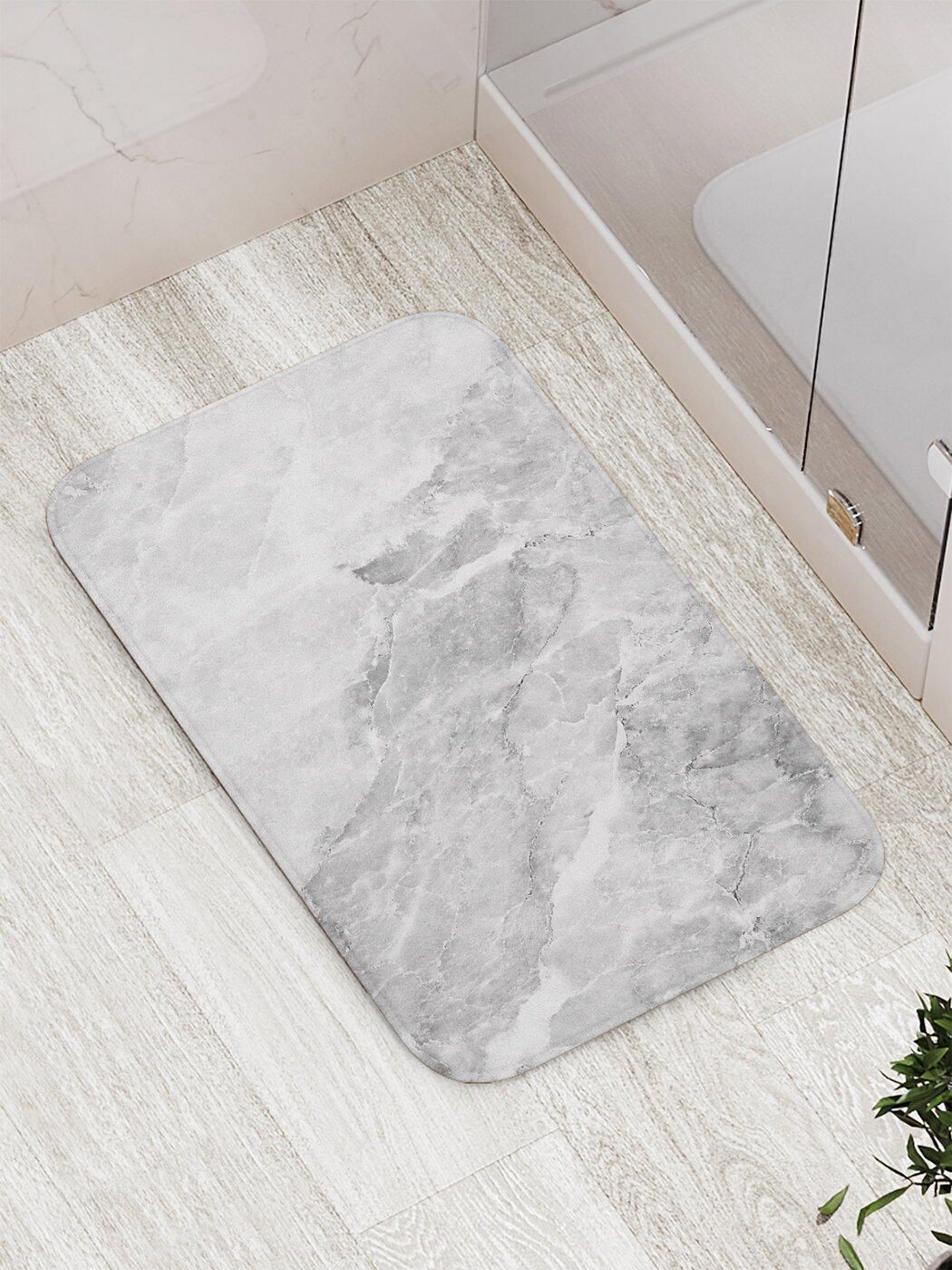 Коврик для ванной комнаты, туалета "Мраморный узор" противоскользящий, 52х77 см, JoyArty