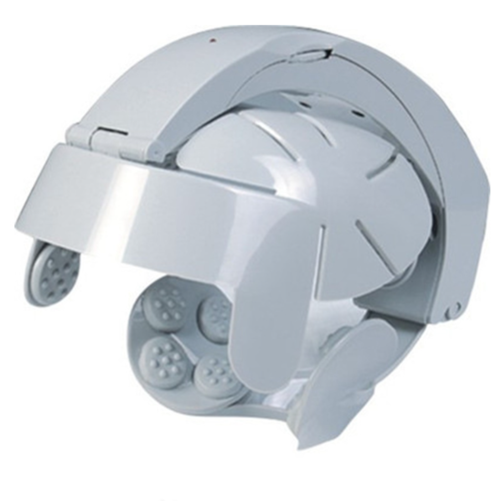 Электрический массажный шлем, вибрационный массажер для головы (на подарок, для людей среднего и пожилого возраста, для расслабления и снятия напряжения), работает от 3 батареек типа АА, USB или адаптера питания, регулируемый под размер головы, вес 780