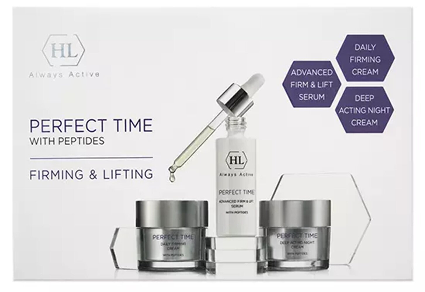 Набор HOLY LAND PERFECT TIME, ADVANCED FIRM & LIFT SERUM 30 мл, FIRMING CREAM 50 мл, DEEP ACTING NIGHT CREAM 50 мл)
