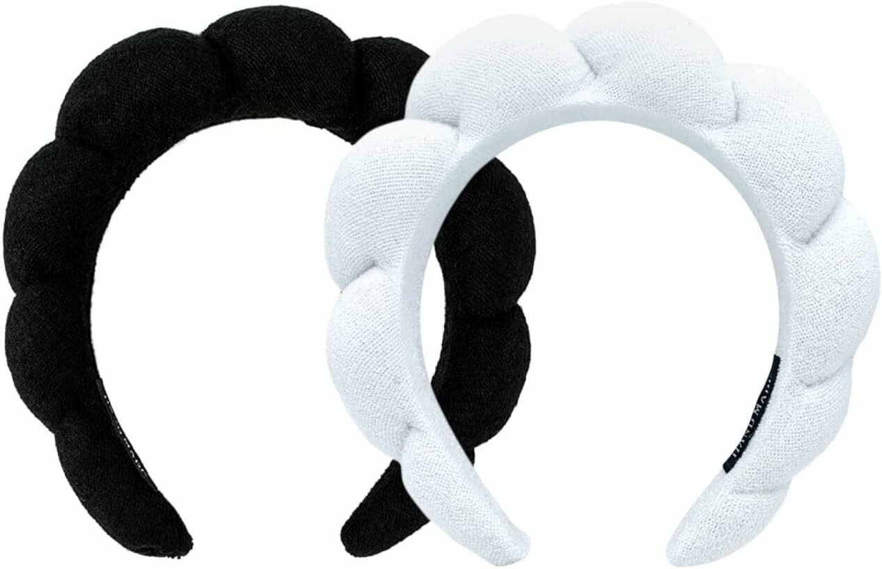 Набор из повязки на голову, браслета и резинки для волос/браслета для спа-процедур, для умывания и ухода за кожей лица, изготовлен из мягкой махровой ткани, пушистой губки, подходит для нанесения макияжа и принятия ванны, розовый.