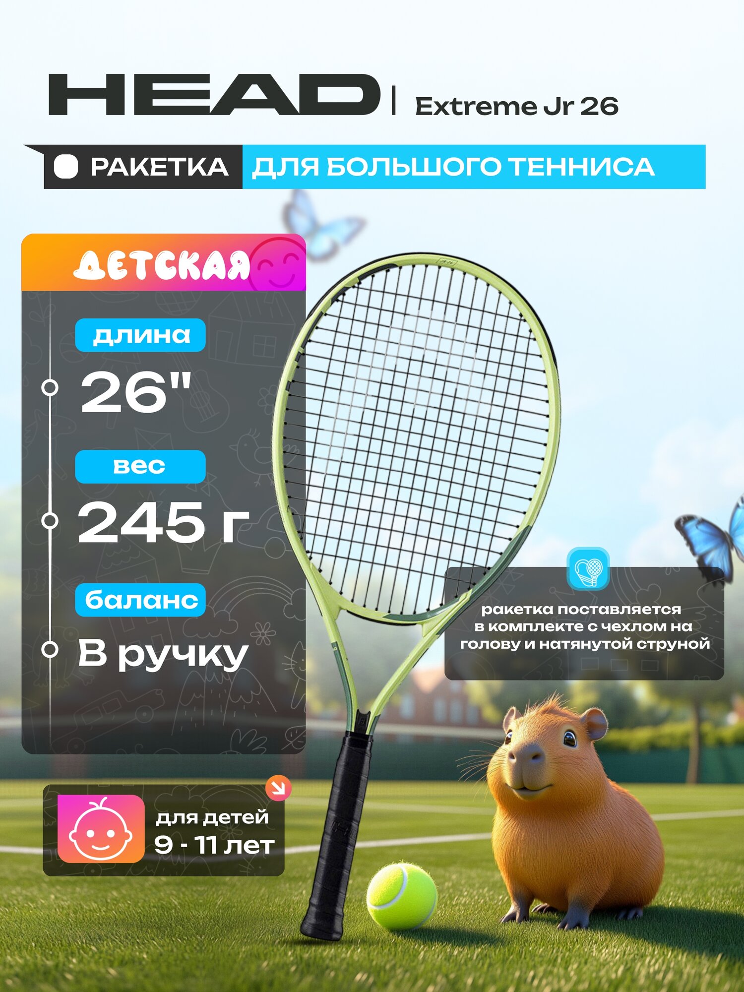 Ракетка для большого тенниса HEAD Extreme Jr 26 235402 Gr0