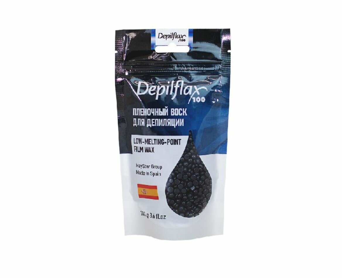 Воск Depilflax EXTRA Elastic, пленочный, горячий, черный, гранулированный, 100 г