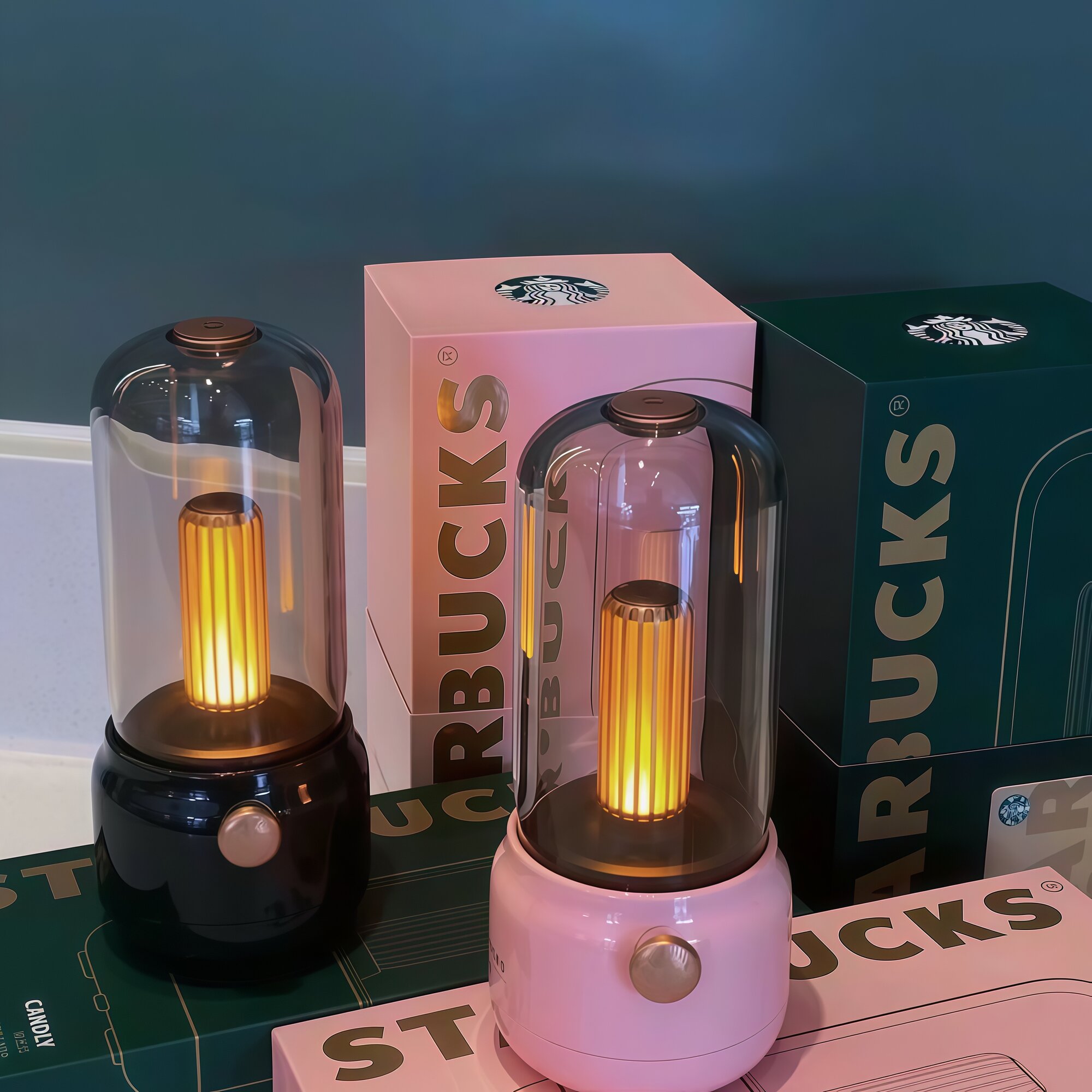 Lofree Starbucks Candly Ретро LED Настольная лампа Чайно -розовый