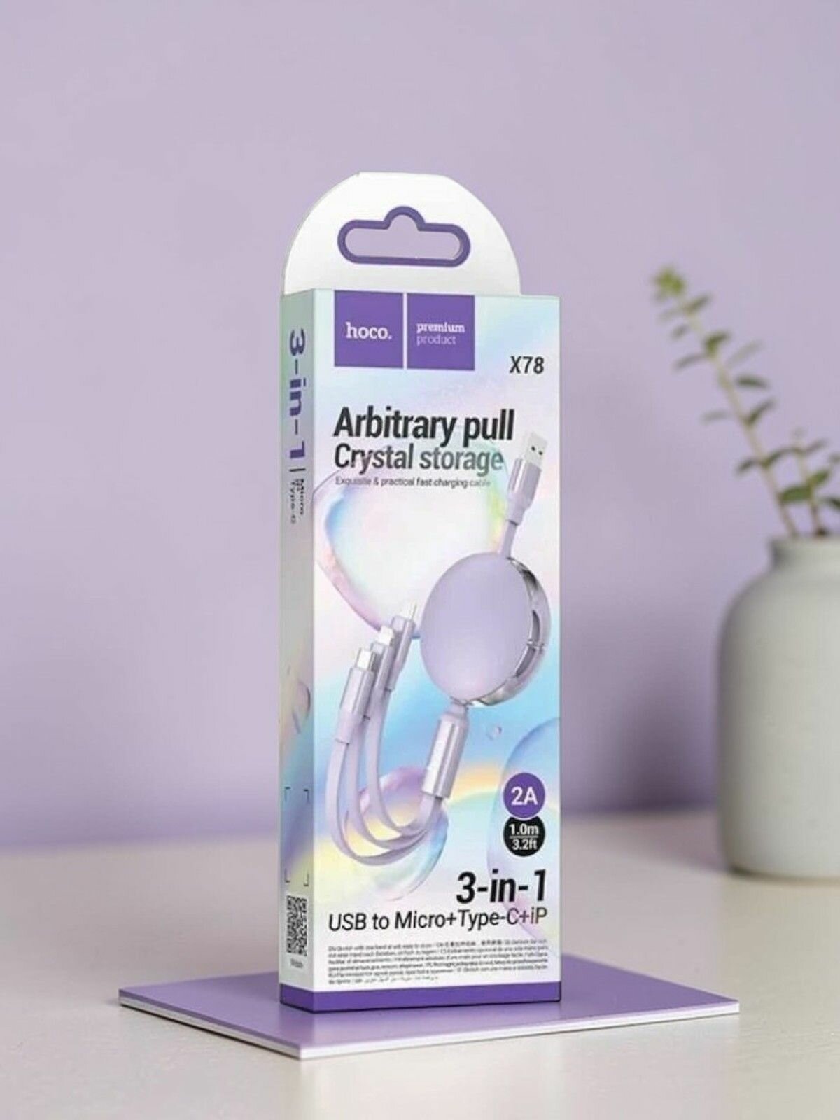 Кабель зарядки и передачи данных hoco X78 Type-A to Type-C/8pin/micro USB