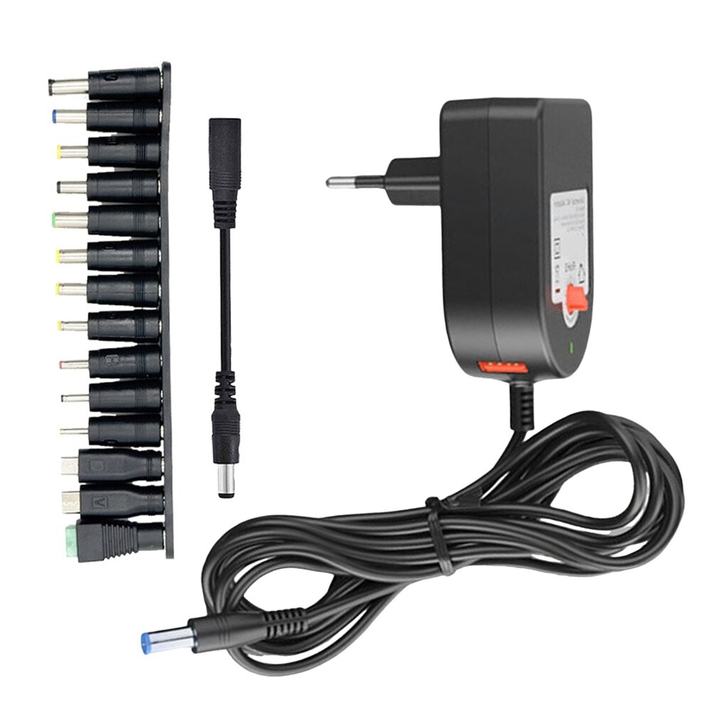 Зарядный Адаптер Мощностью 36 Вт, 3-12 В, Регулируемое Зарядное Устройство от AC100-240V до DC5521 со Сменным Наконечником