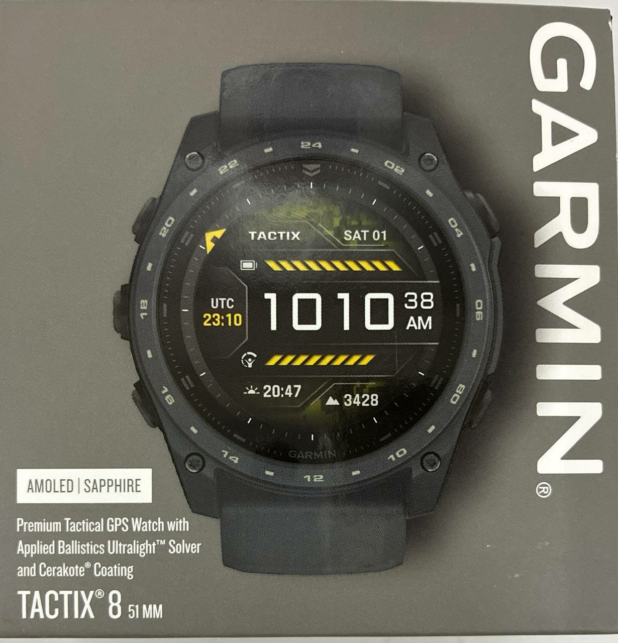 Умные часы Garmin Tactix 8, 51 мм, Amoled, Cerakote, Slate Grey 010-04553-01