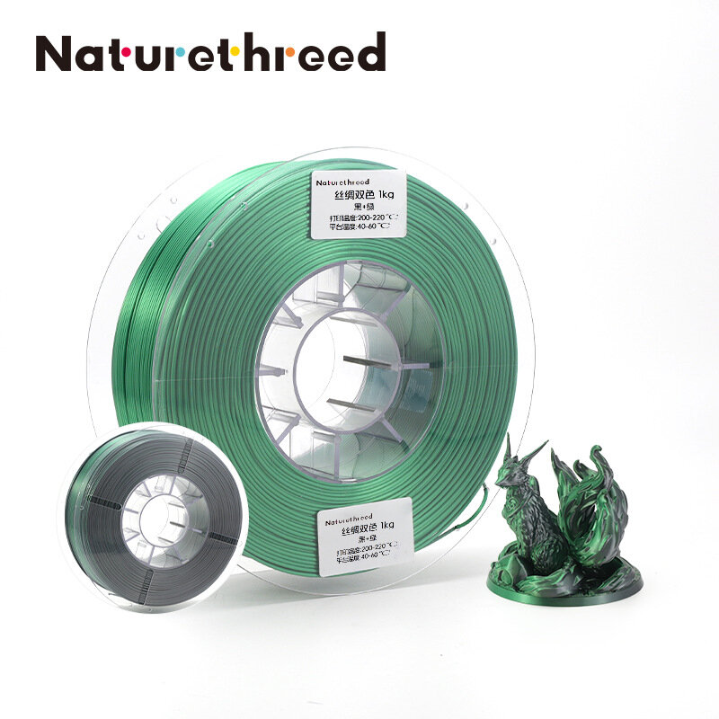 Новые материалы для творчества 2026 года, прямые продажи с завода, филамент для 3D-печати, шелк, двухцветный, трехцветный, горизонтальный градиент, филамент 1 кг.
