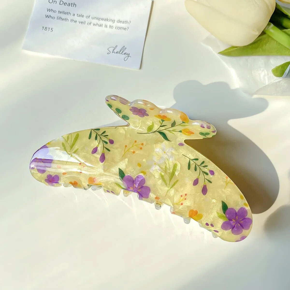 Muweordy новые большие заколки для волос 11 см с цветочным принтом, корейская прическа, красочные заколки для волос в виде акулы и крабов, аксессуары для волос с когтями для женщин