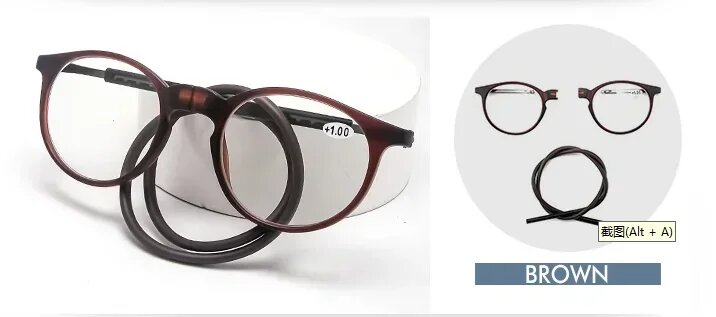 Очки для чтения TR90 с подвесной шеей, с защитой от синего света, портативные, сверхлегкие, компьютерные очки, мужские очки в круглой оправе