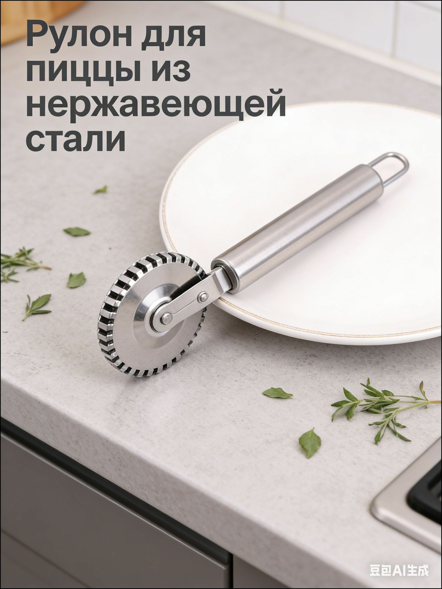 Ролик нож для резки теста и закрепления краев / для равиоли, чебуреков