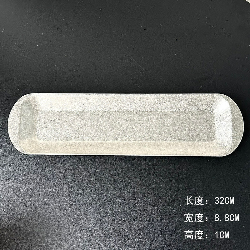 Винтажная тарелка для креветок в корейском стиле из нержавеющей стали, тарелка для закусок, длинная тарелка для суши, тарелка для барбекю в индустриальном стиле с эффектом состаривания, противень для выпечки.