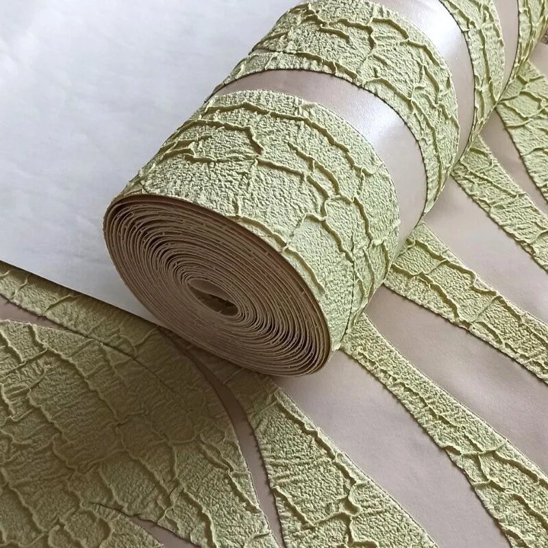 Бумажные обои DZQ волнистые полосатые для гостиной Green, 2mx53cm