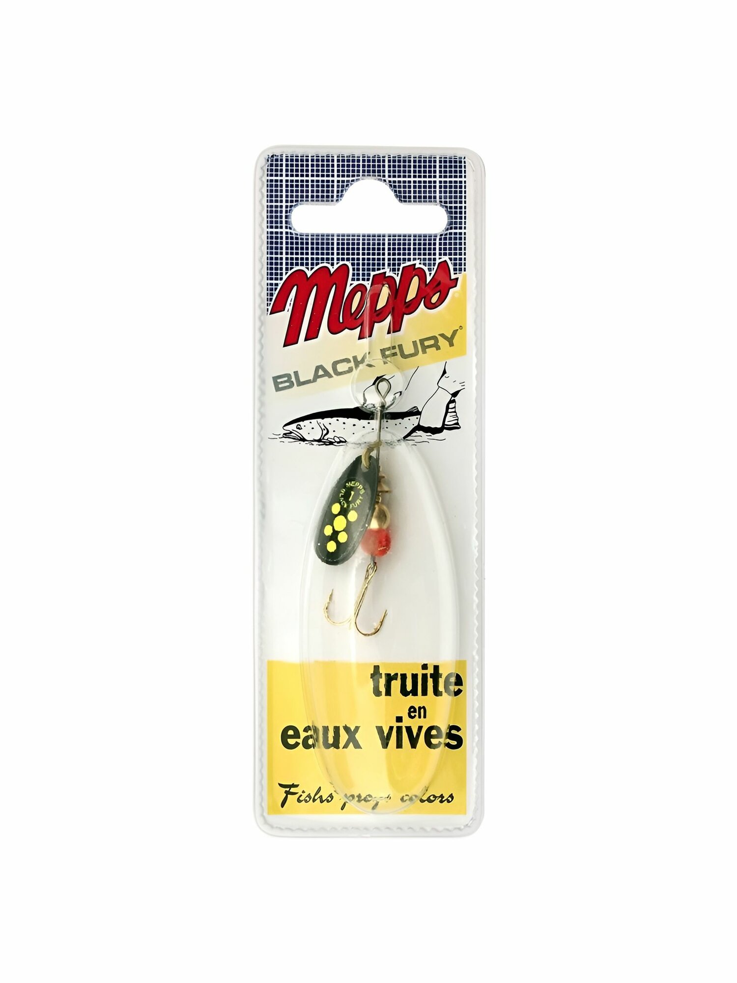Блесна для рыбалки вращающаяся MEPPS "Black Fury CHART NR" №1 (3,5г) блистер
