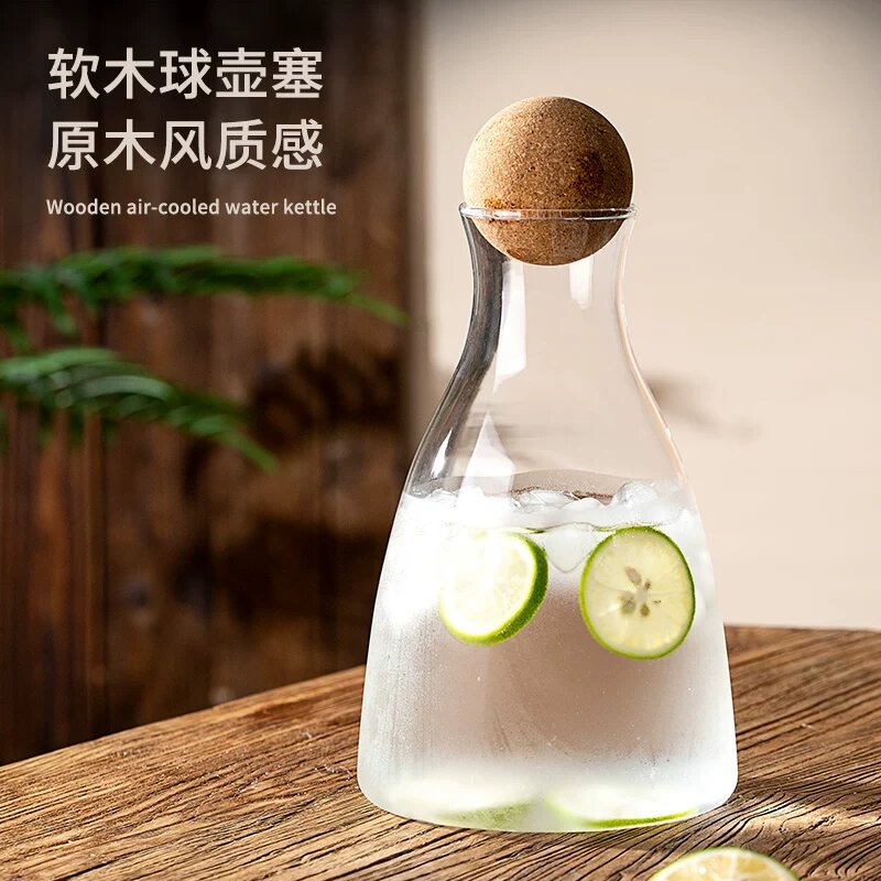 Кувшин Globe, термостойкое стекло, с пробковой крышкой, 1.8 л, Бесплатные 4 чайные чашки при оформлении заказа