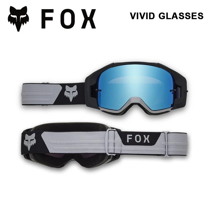 Очки FOX Racing VUE, быстросъемные, противоскользящие, жесткие линзы VIVID, Dark Gray