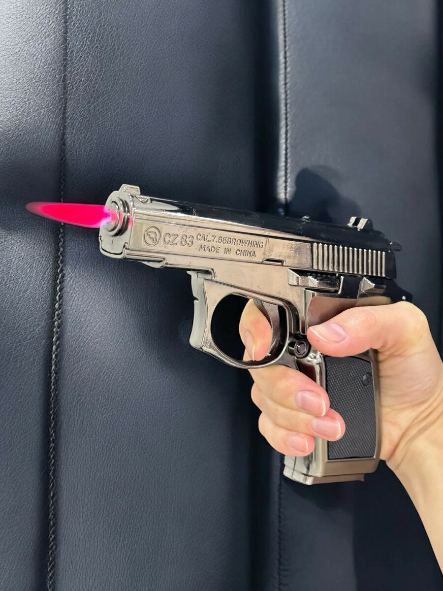 Пьезозажигалка Браунинг в натуральную величину с кобурой (графит)