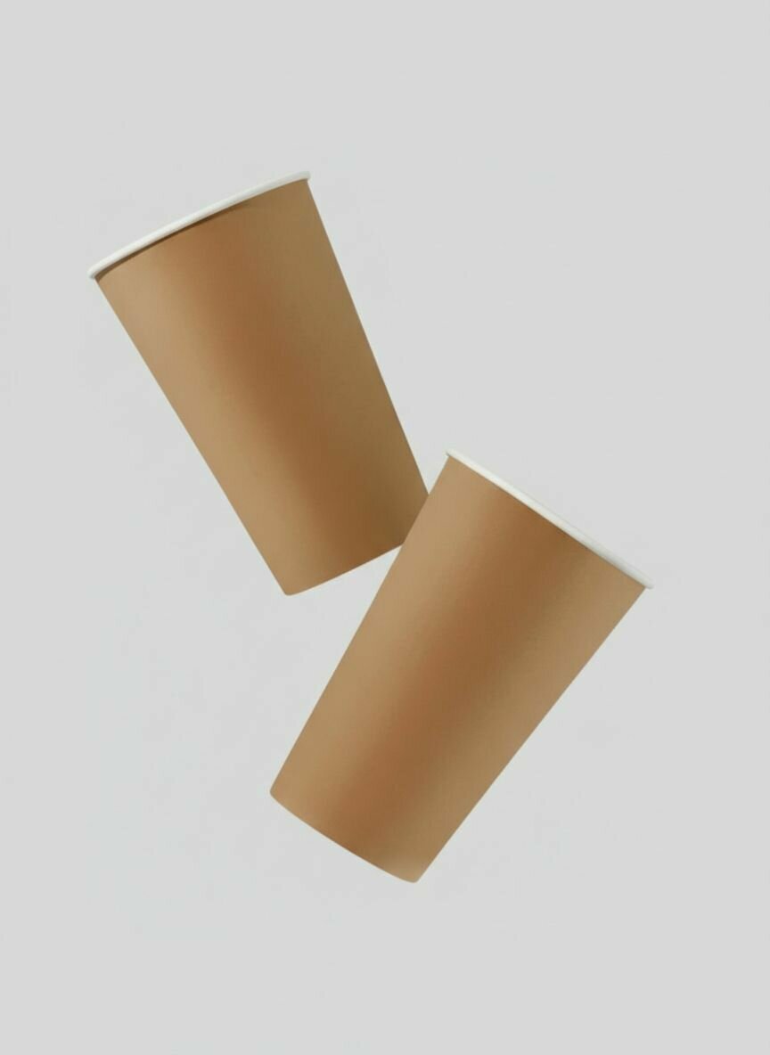 Стаканы бумажные 500 мл для кофе 50 шт Крафт New Ecocups