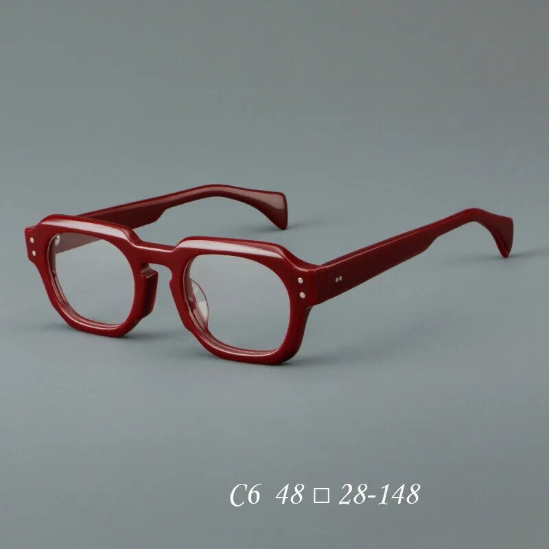 Ретро очки CCspace C6Red, прямоугольные