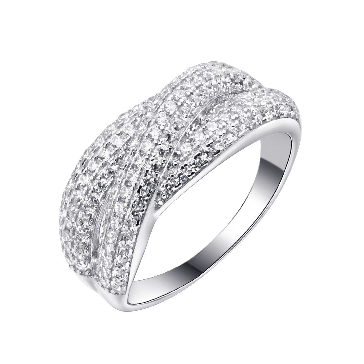 Кольцо, серебро, 925 проба, фианит