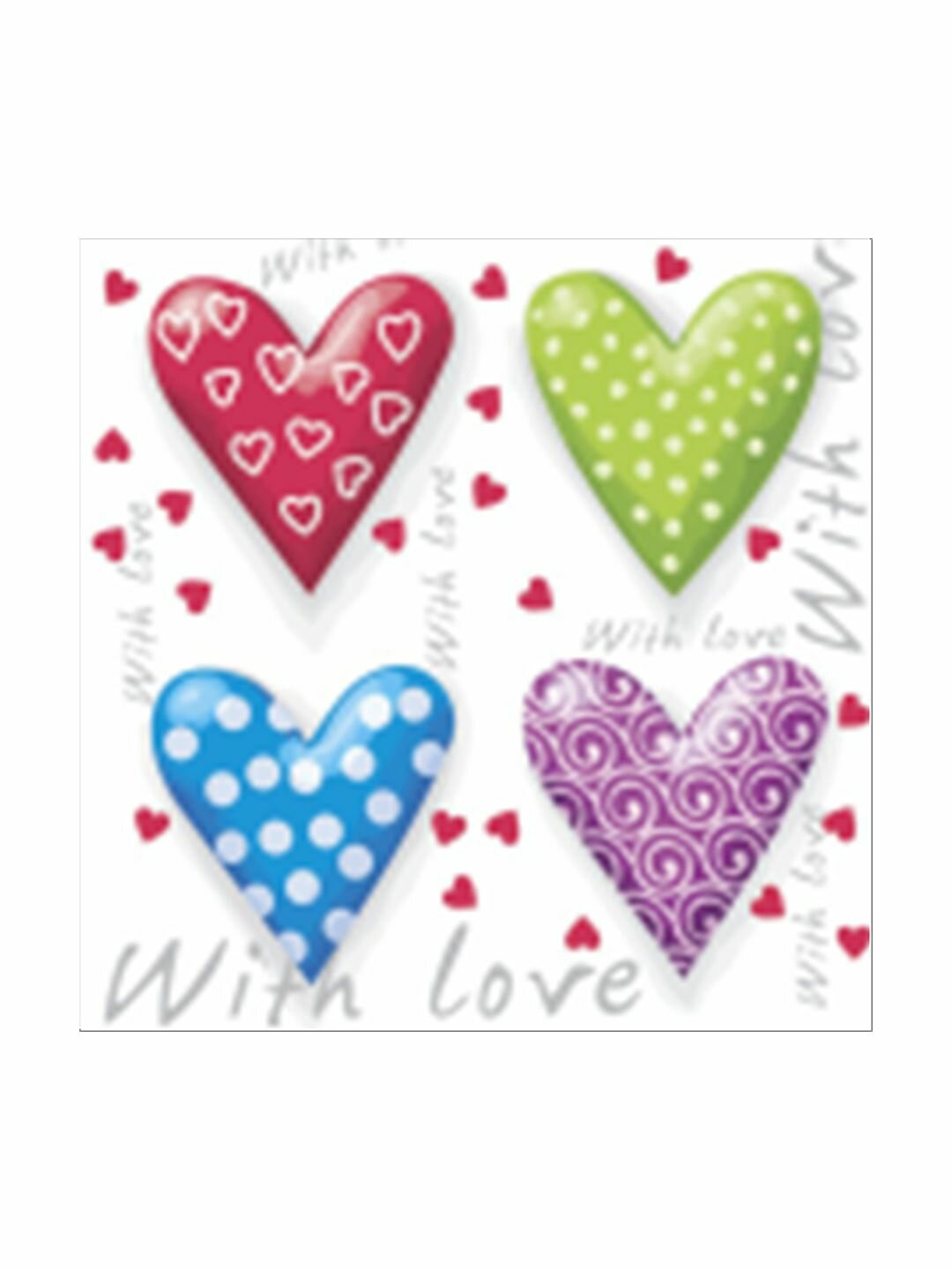 Салфетки бумажные Салфетки С любовью салфетки 24х24 1сл 40 л "Desna Design"