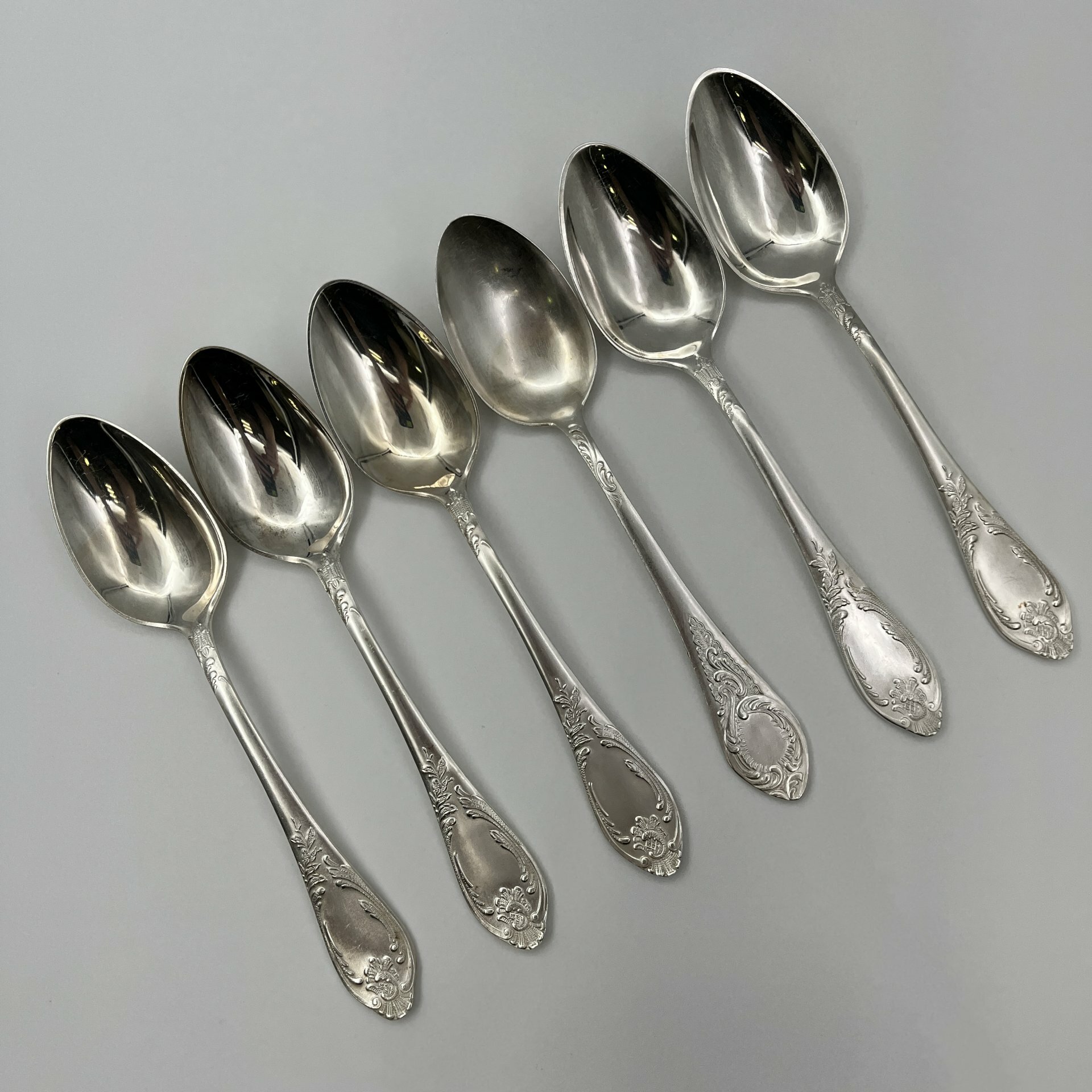 Набор ложек столовых с растительным декором на 6 персон, мНЦ (медь-никель-цинк)