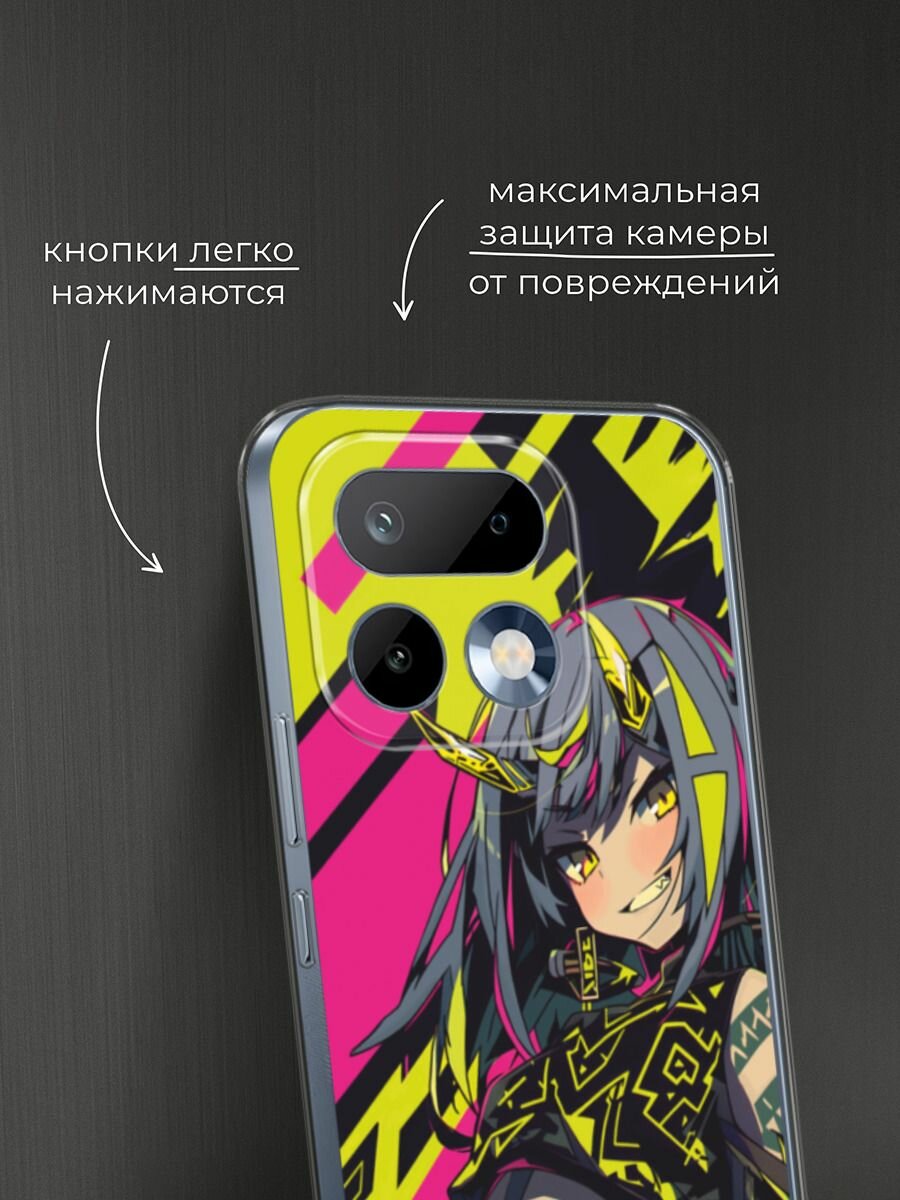 Чехол на Realme 16 Pro / Реалме 16 Про с принтом Девушка в кибер костюме — фото 1
