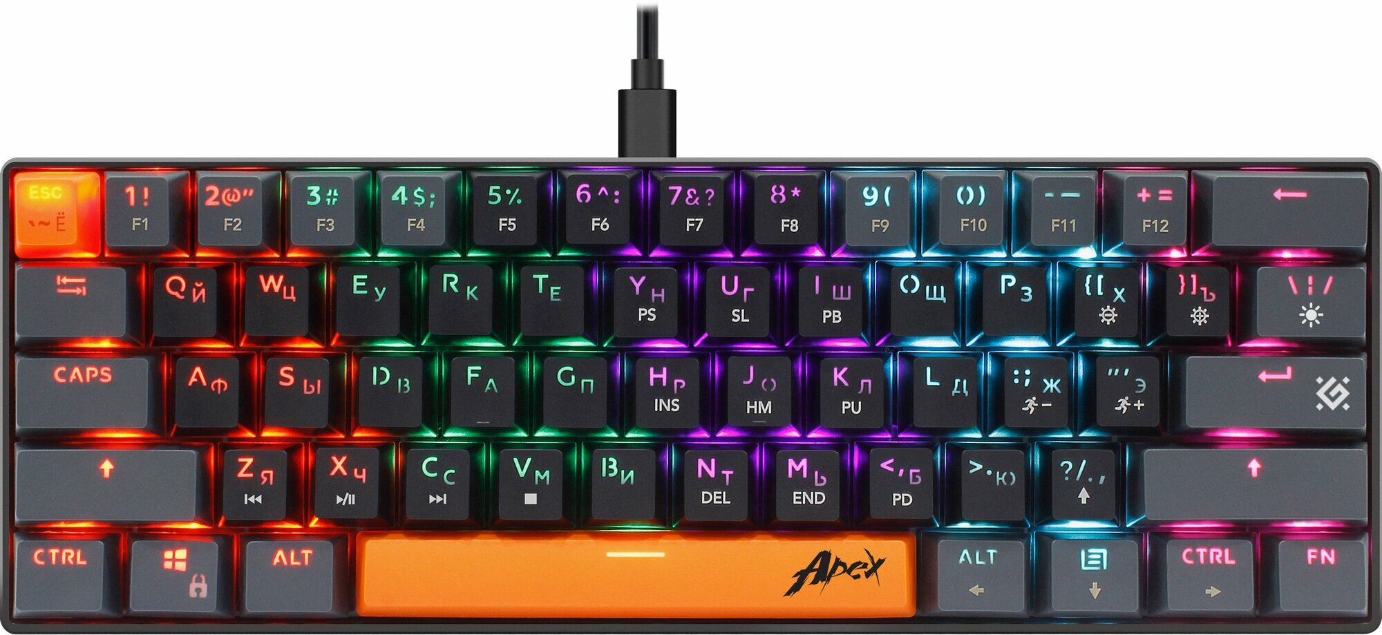 Клавиатура Defender APEX GK-002, Outemu Red, подсветка клавиш (45003)