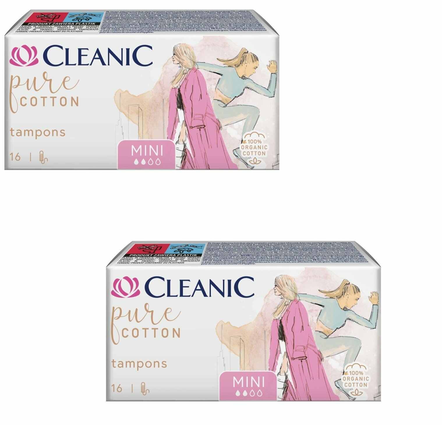 Тампоны Cleanic Pure Cotton Mini 16 шт, 2упаковки
